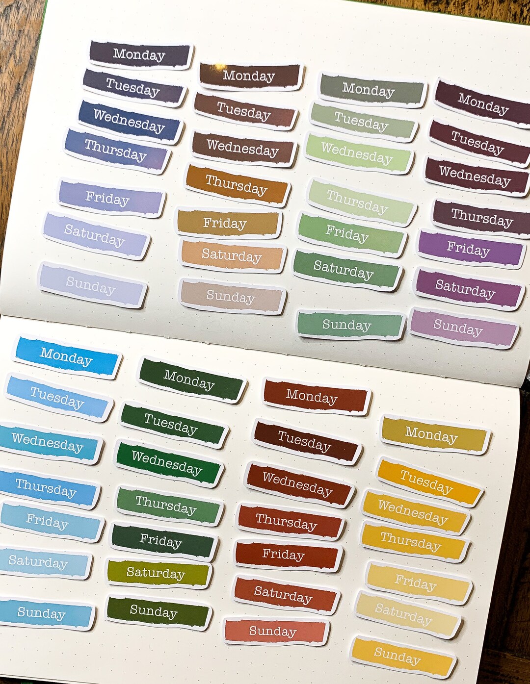 Days of the Week Stickers Set, Choose Your Own Colors, for Your Planner ...