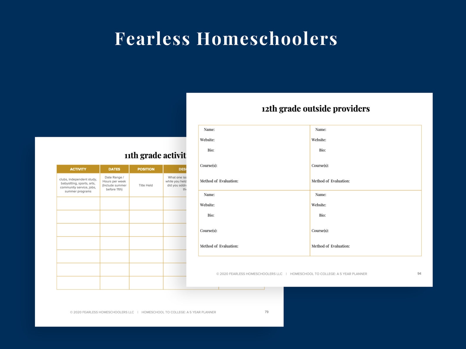Homeschool High School Planner Homeschool Planner Homeschool | Etsy