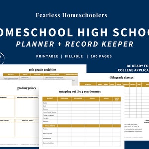 Homeschool High School Planner Homeschool Planner Homeschool | Etsy