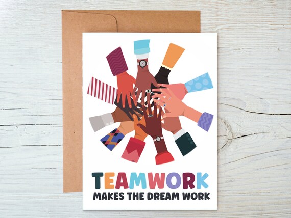 Teamwork Makes the Dream Work Card Staff Appreciation Card - Etsy