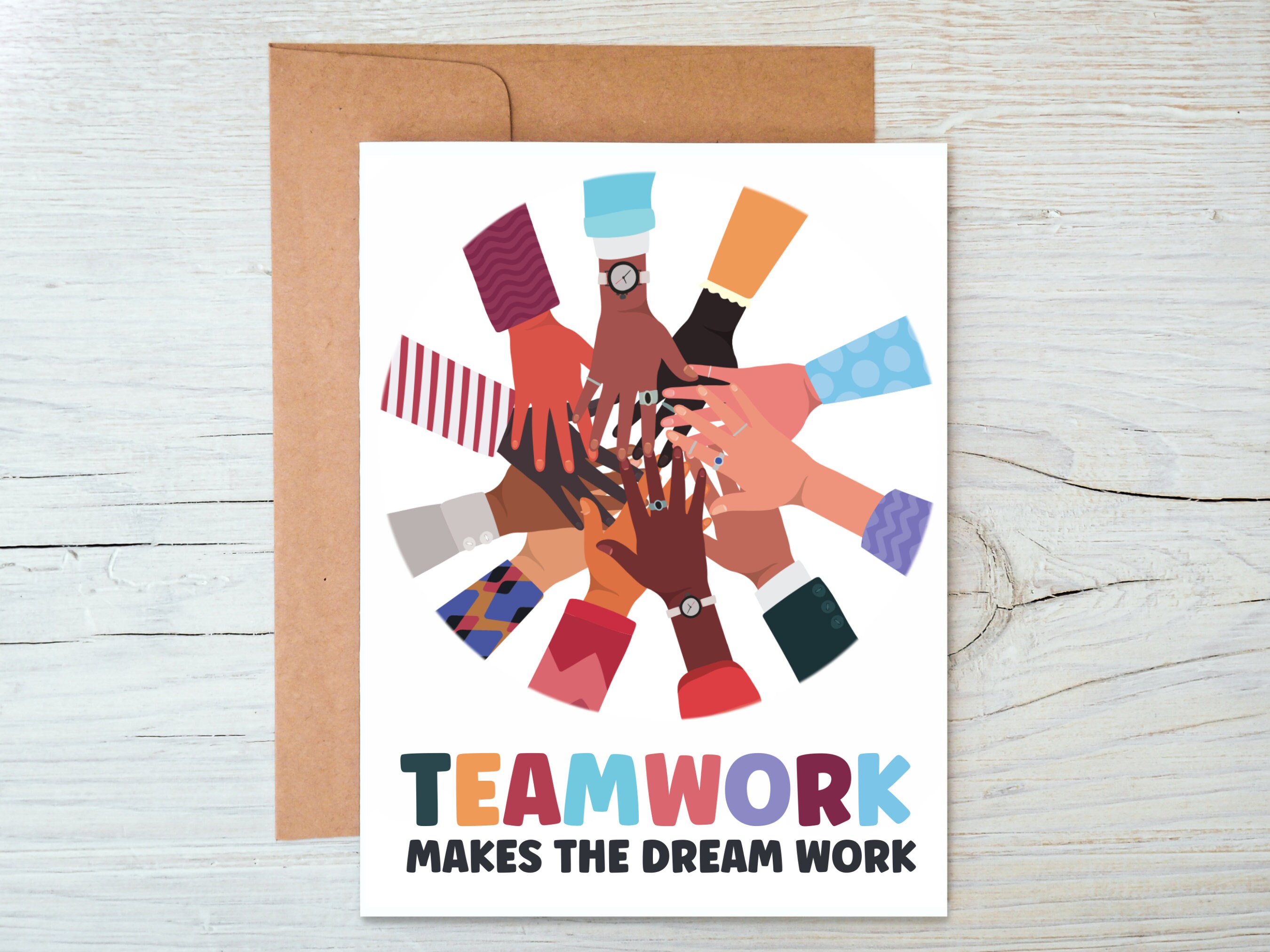 Teamwork Makes the Dream Work Card Staff Appreciation Card - Etsy
