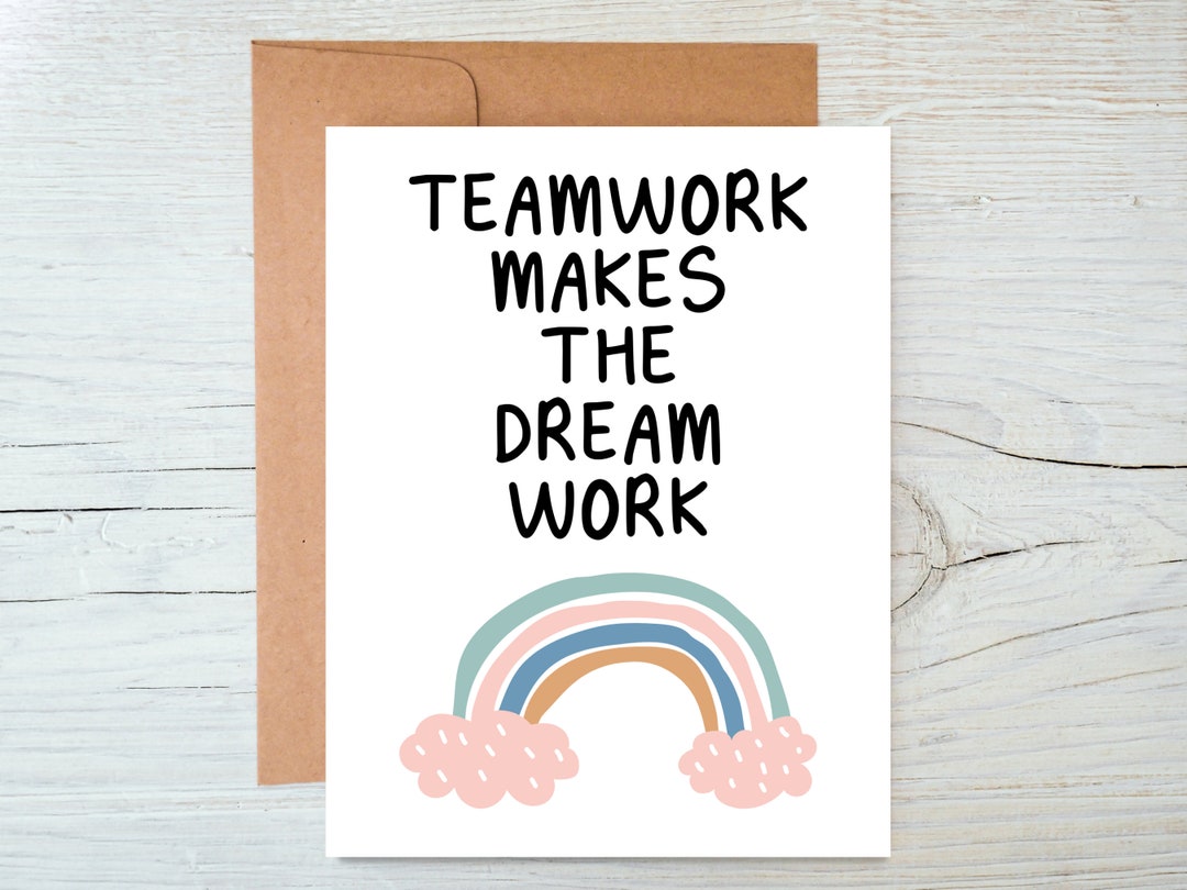 Teamwork Makes the Dream Work Card, Staff Appreciation Card, Employee ...
