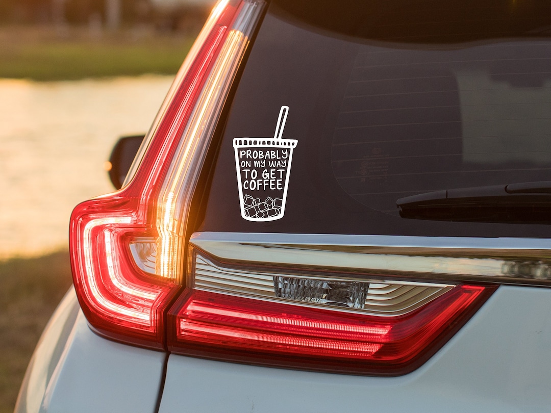Iced Coffee Car Decal, Car Sticker, Iced Coffee Decal, Funny Car Decal ...