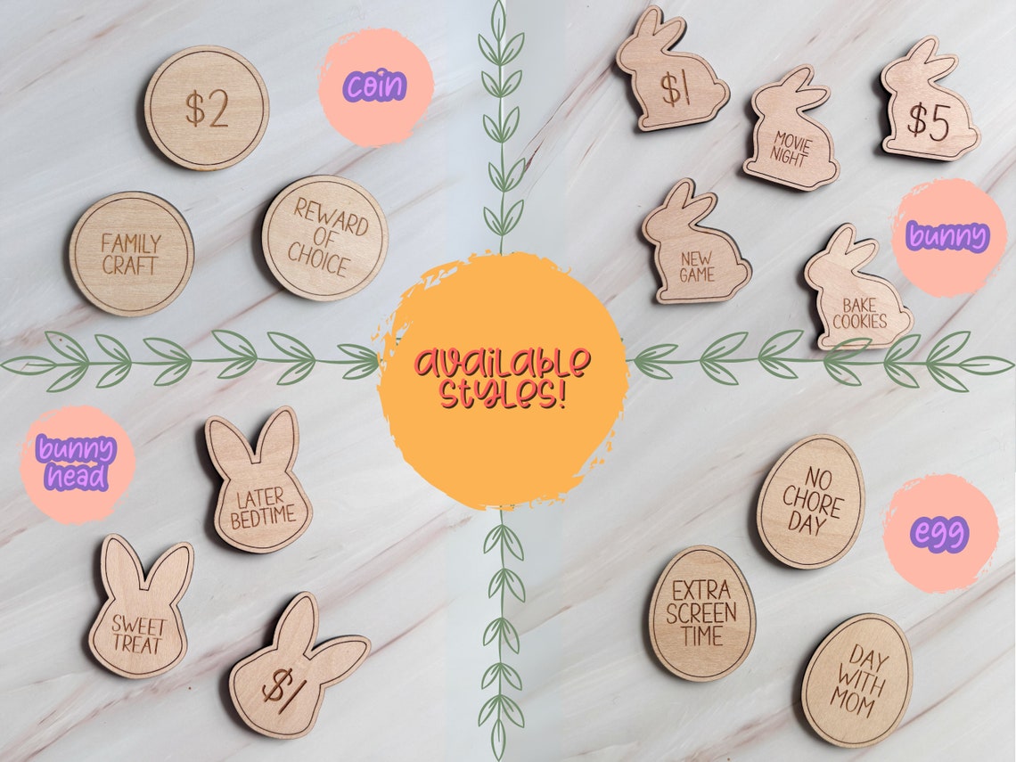 Easter Egg Tokens, Egg Hunt Prize Reward Tokens, Non Candy Easter Egg ...