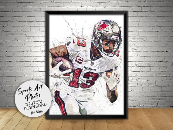 Canvas Wrap Tampa Bay Buccaneers Mike Evans Poster Kids Room Bar Man ...