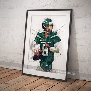 Aaron Rodgers Poster, New York Jets, Canvas Wrap, Wall Art Print, Kids ...