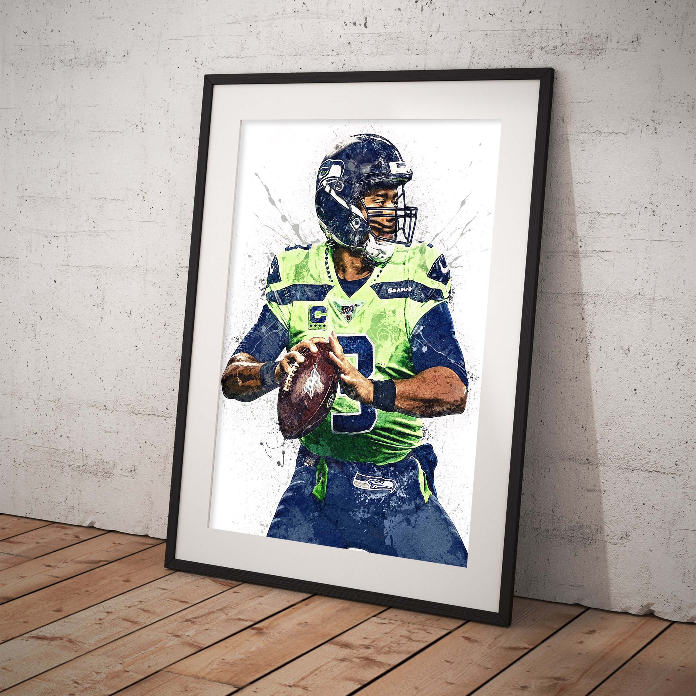 Russell Wilson Poster Wall Art Printable Seattle Seahawks - Etsy