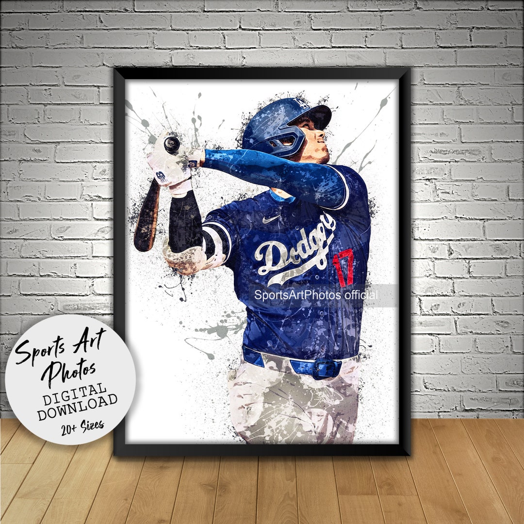 Shohei Ohtani Poster, Los Angeles Dodgers, Wall Art Printable, Kids ...