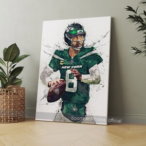 Aaron Rodgers Poster, New York Jets, Canvas Wrap, Wall Art Print, Kids ...