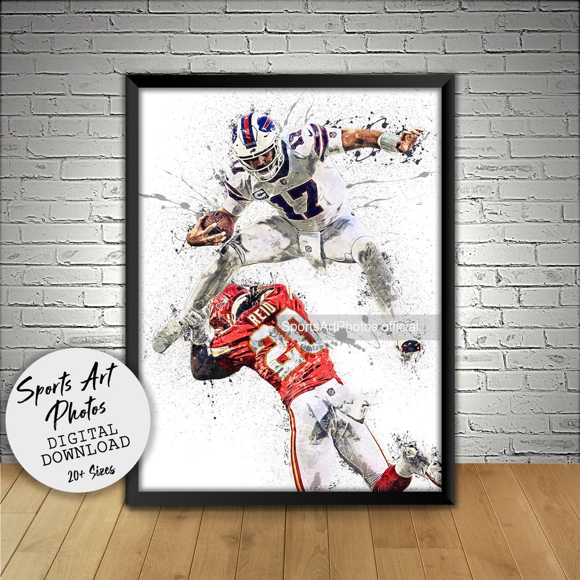 Josh Allen Poster Hurdles Justin Reid Buffalo Bills Wall - Etsy