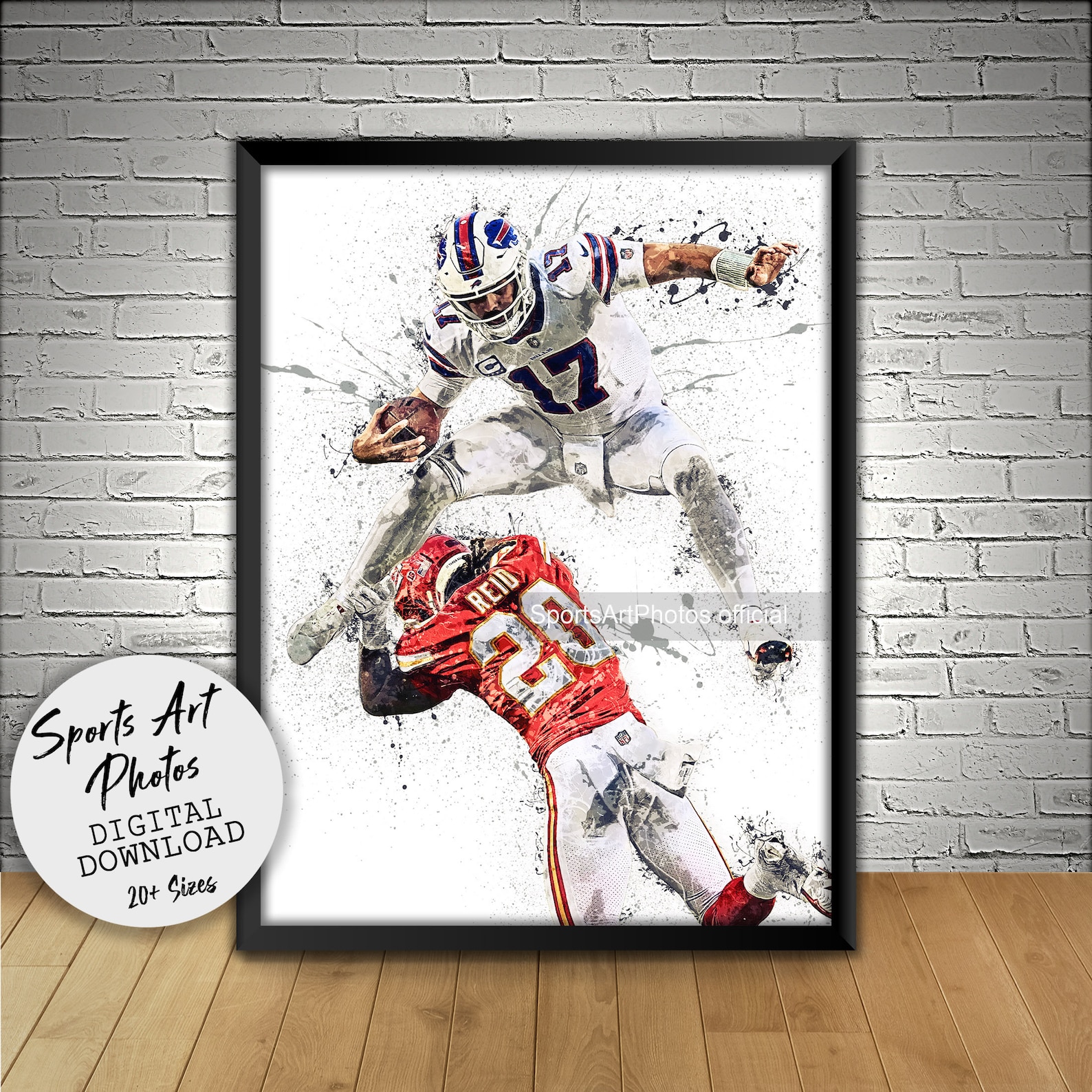 Josh Allen Poster Hurdles Justin Reid Buffalo Bills Wall - Etsy