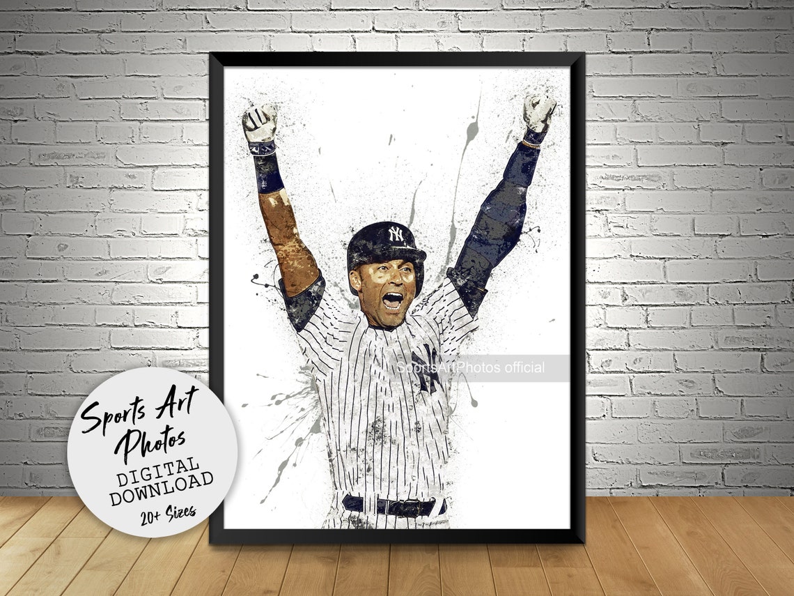 Derek Jeter Poster Wall Art Printable New York Yankees - Etsy
