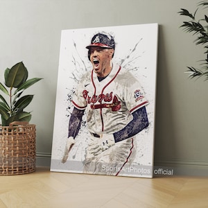 Freddie Freeman Poster, Atlanta Braves, Wall Art Printable, Kids Decor ...