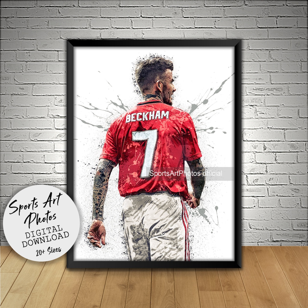 David Beckham Poster, Manchester United, Wall Art Printable, Kids Decor ...