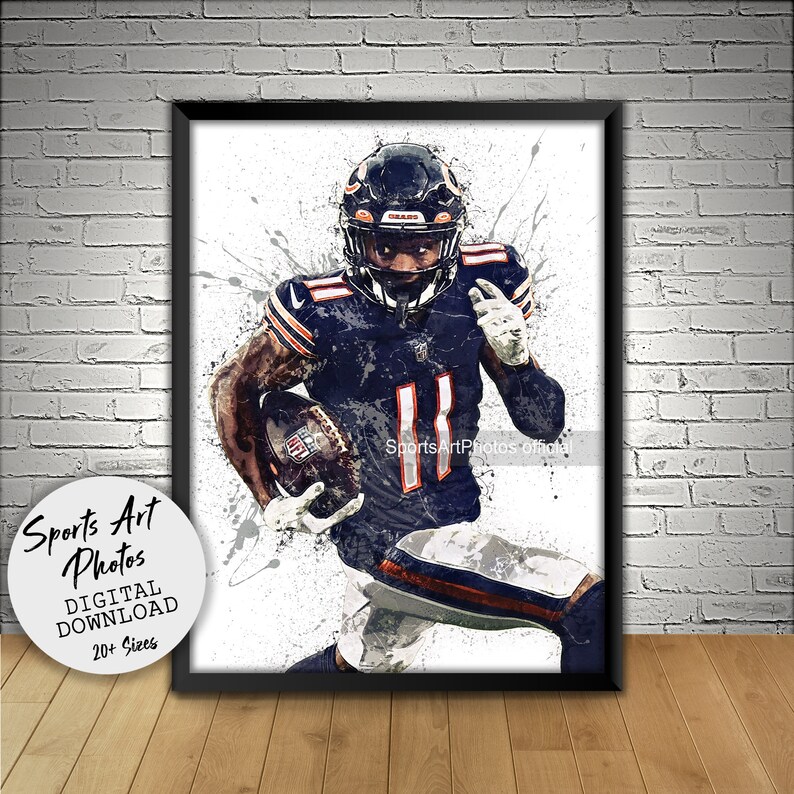 Darnell Mooney Poster Chicago Bears Wall Art Printable Man - Etsy