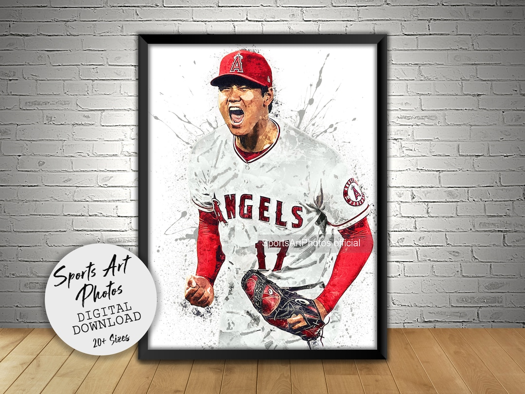 Shohei Ohtani Poster, Los Angeles Angels, Wall Art Printable, Kids ...
