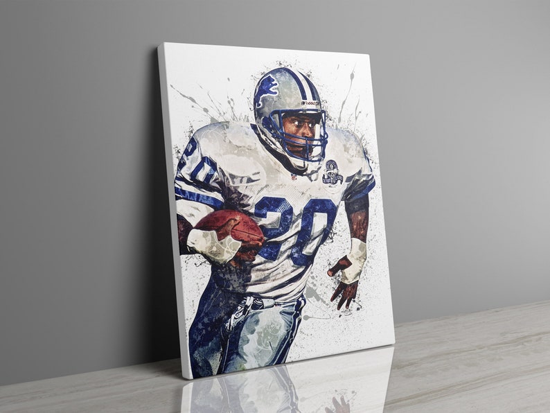 Barry Sanders Poster Detroit Lions Wall Art Printable Man - Etsy