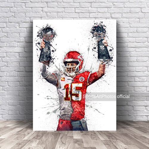 Patrick Mahomes Poster Neon Splash Kansas City Chiefs NFL - Etsy