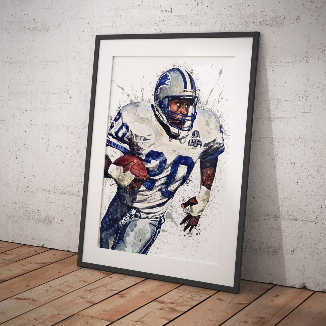 Barry Sanders Poster Detroit Lions Wall Art Printable Man - Etsy