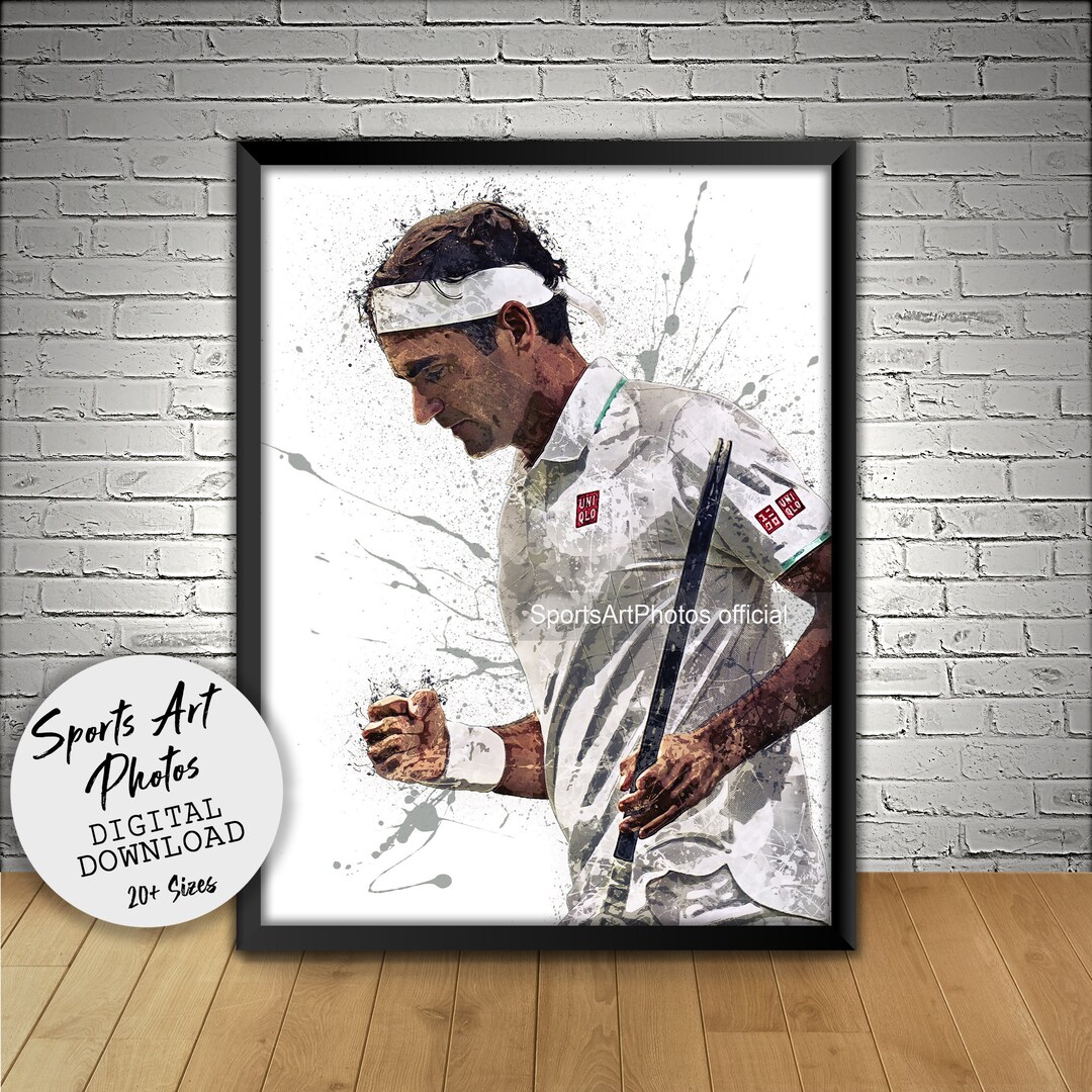 Roger Federer Poster, Tennis Wall Decor, Wall Art Printable, ATP, Man ...