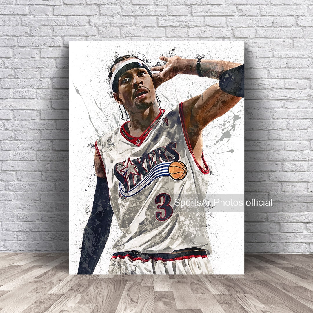 Allen Iverson Poster, Philadelphia 76ers, Canvas Wrap, Wall Art Print ...