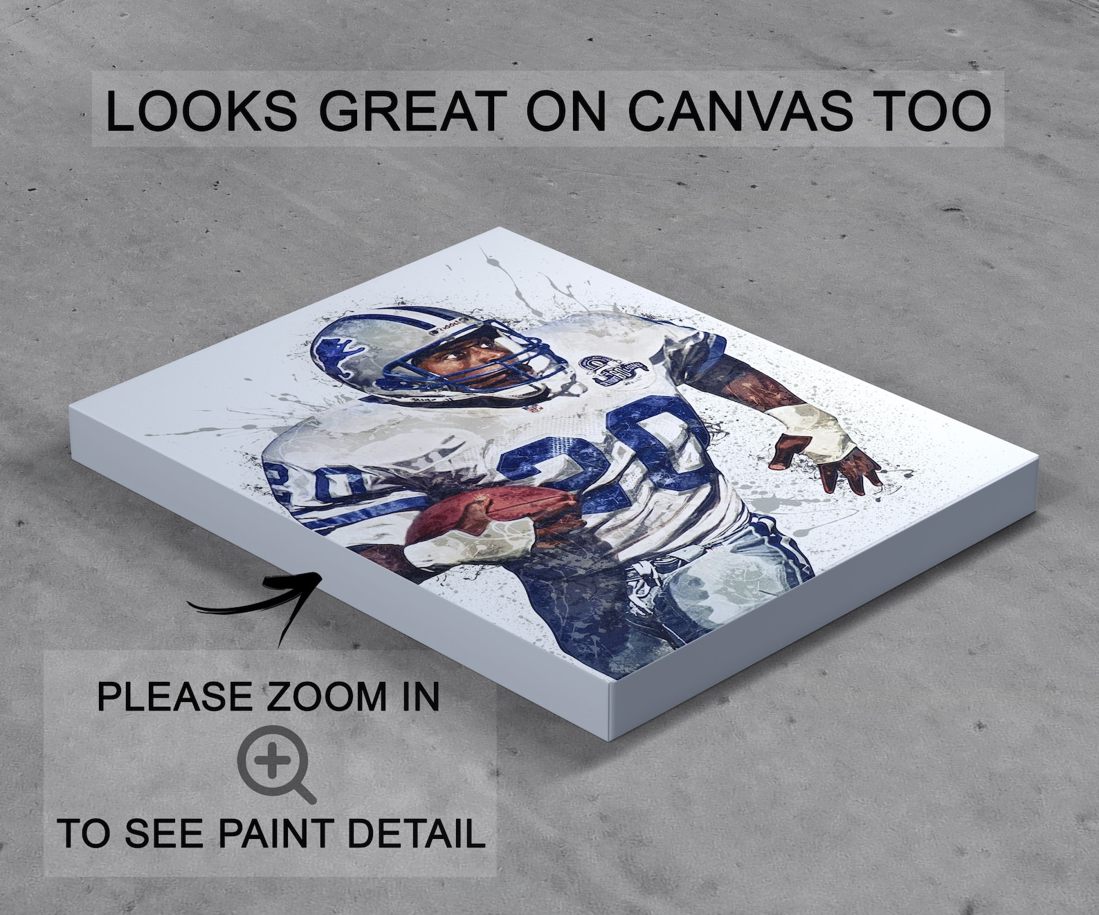 Barry Sanders Poster Detroit Lions Wall Art Printable Man - Etsy