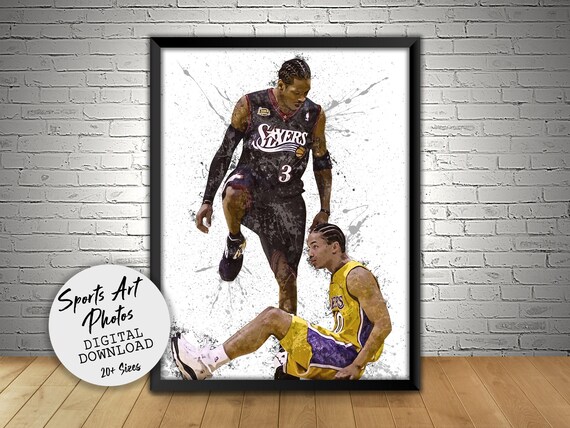 Allen Iverson Poster Philadelphia 76ers Steps Over Lue Wall | Etsy