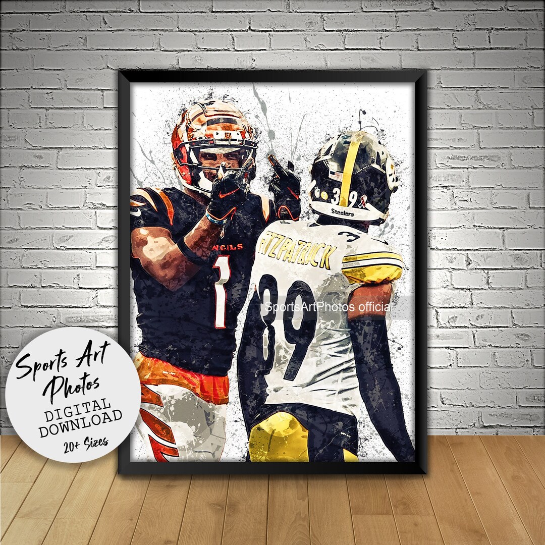 Ja'marr Chase Poster, Minkah Fitzpatrick, Cincinnati Bengals, Wall Art ...