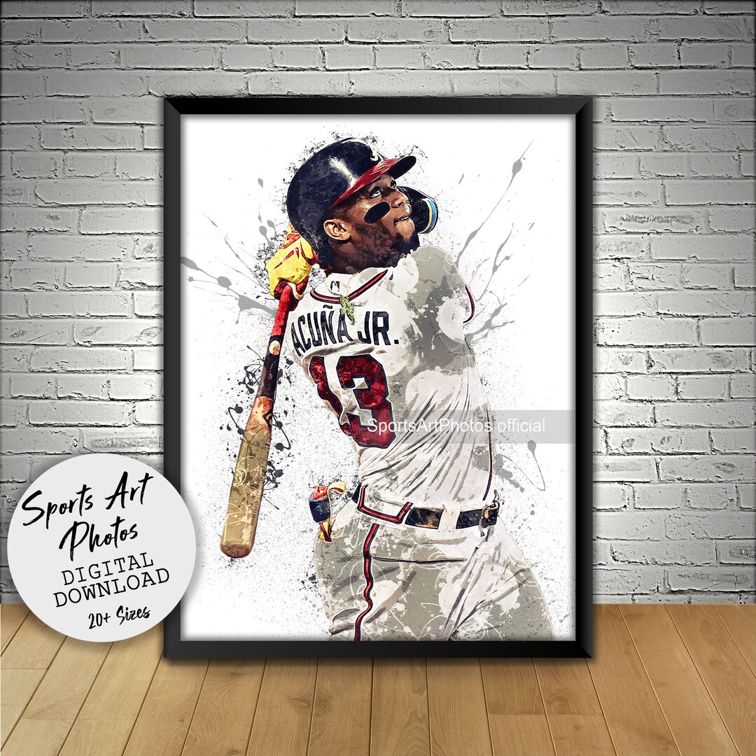Ronald Acuna Jr Poster, Atlanta Braves, Wall Art Printable, Kids Decor ...