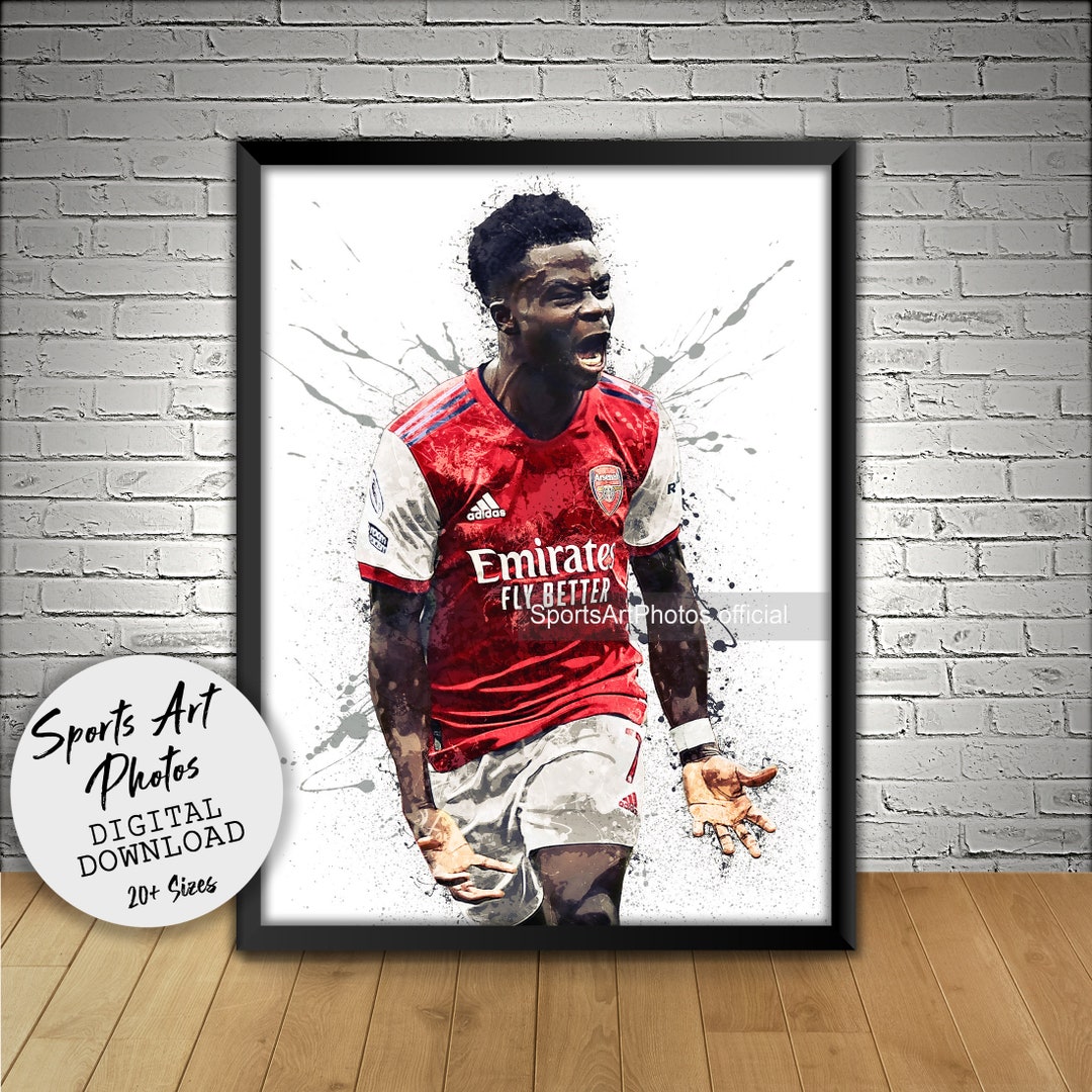 Bukayo Saka Poster, Arsenal, Wall Art Printable, Premier League ...