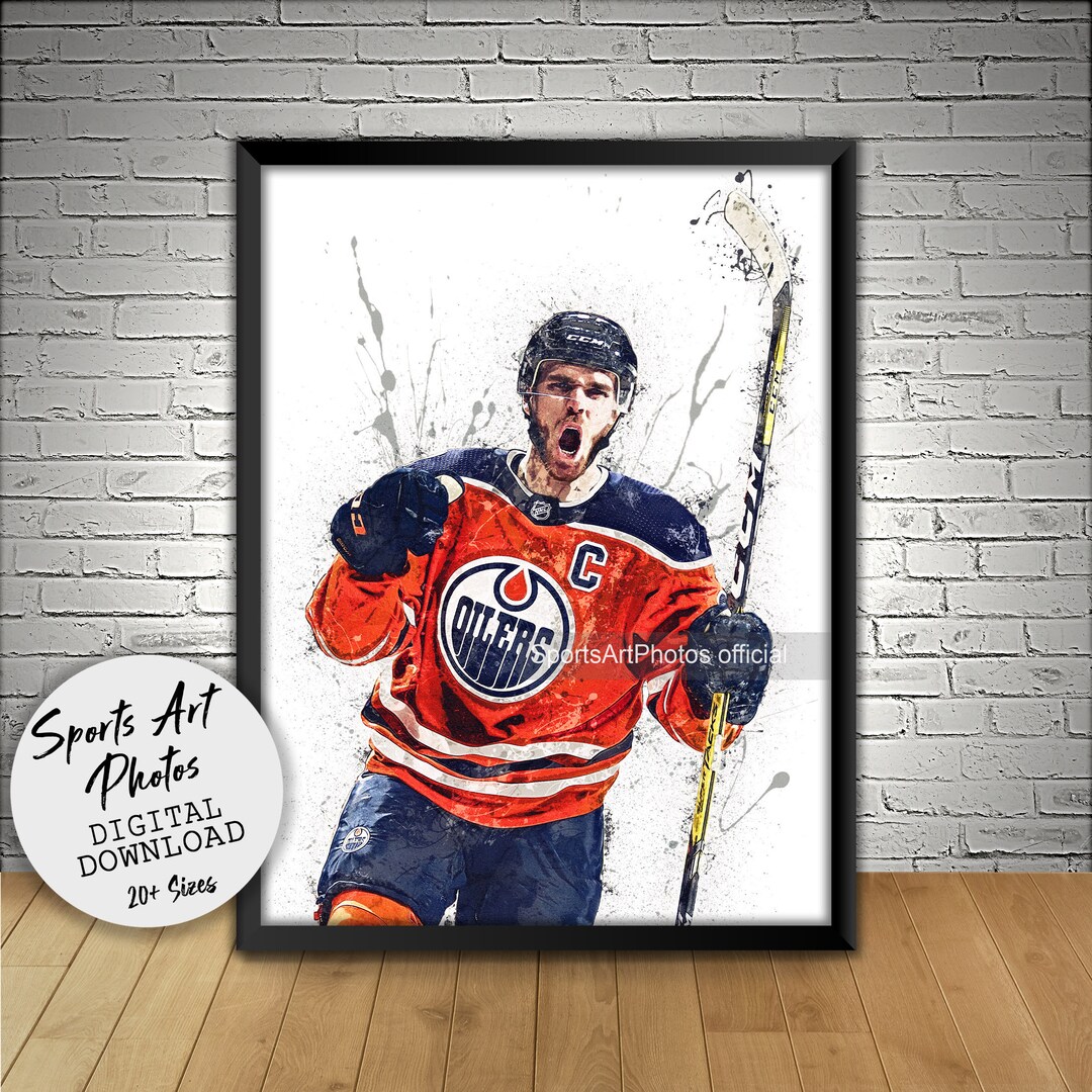 Connor Mcdavid Poster, Edmonton Oilers, Wall Art Printable, Hockey Art ...