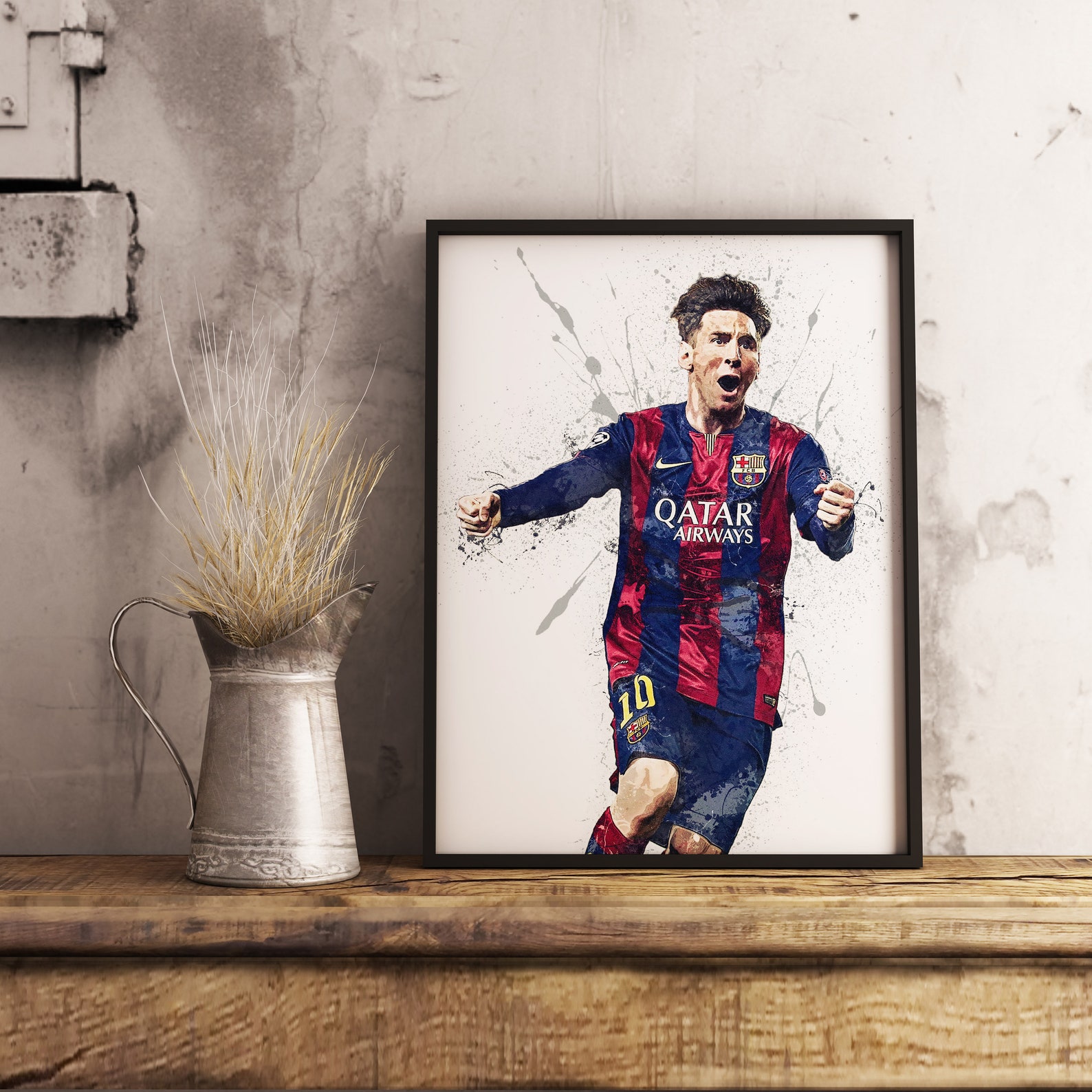 Lionel Messi Poster Wall Art Printable Barcelona Footballer - Etsy