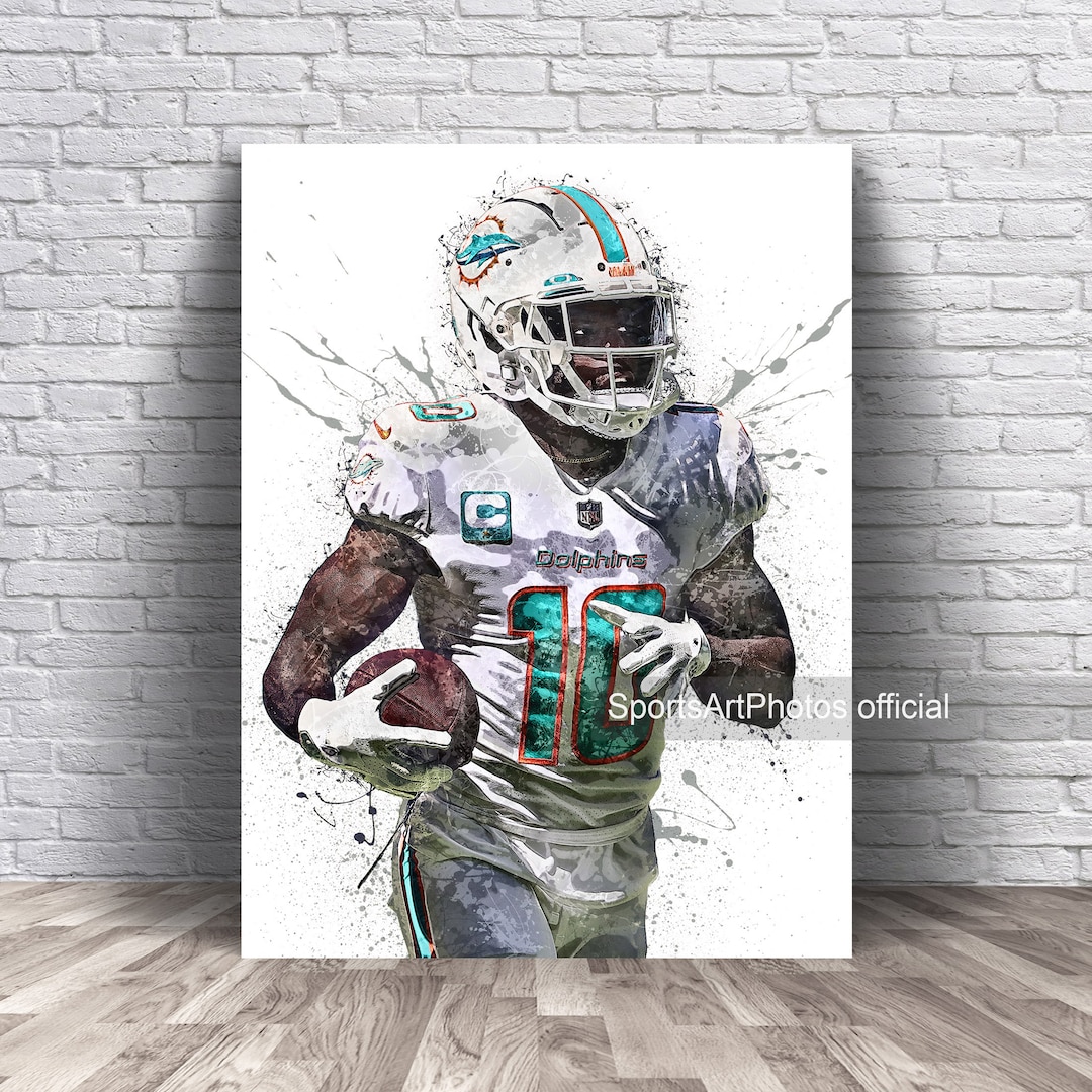 Tyreek Hill Poster, Miami Dolphins, Canvas Wrap, Wall Art Print, Kids ...