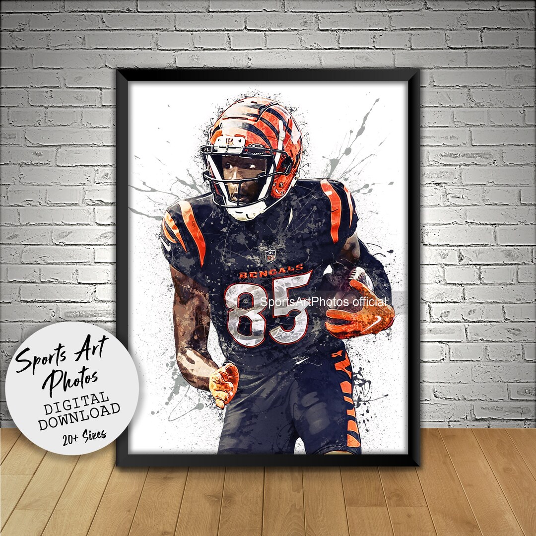 Tee Higgins Poster, Cincinnati Bengals, Wall Art Printable, Digital ...