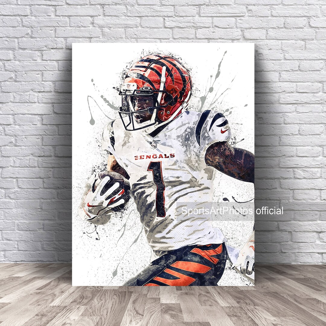 Ja'marr Chase Poster Cincinnati Bengals Canvas Wrap - Etsy