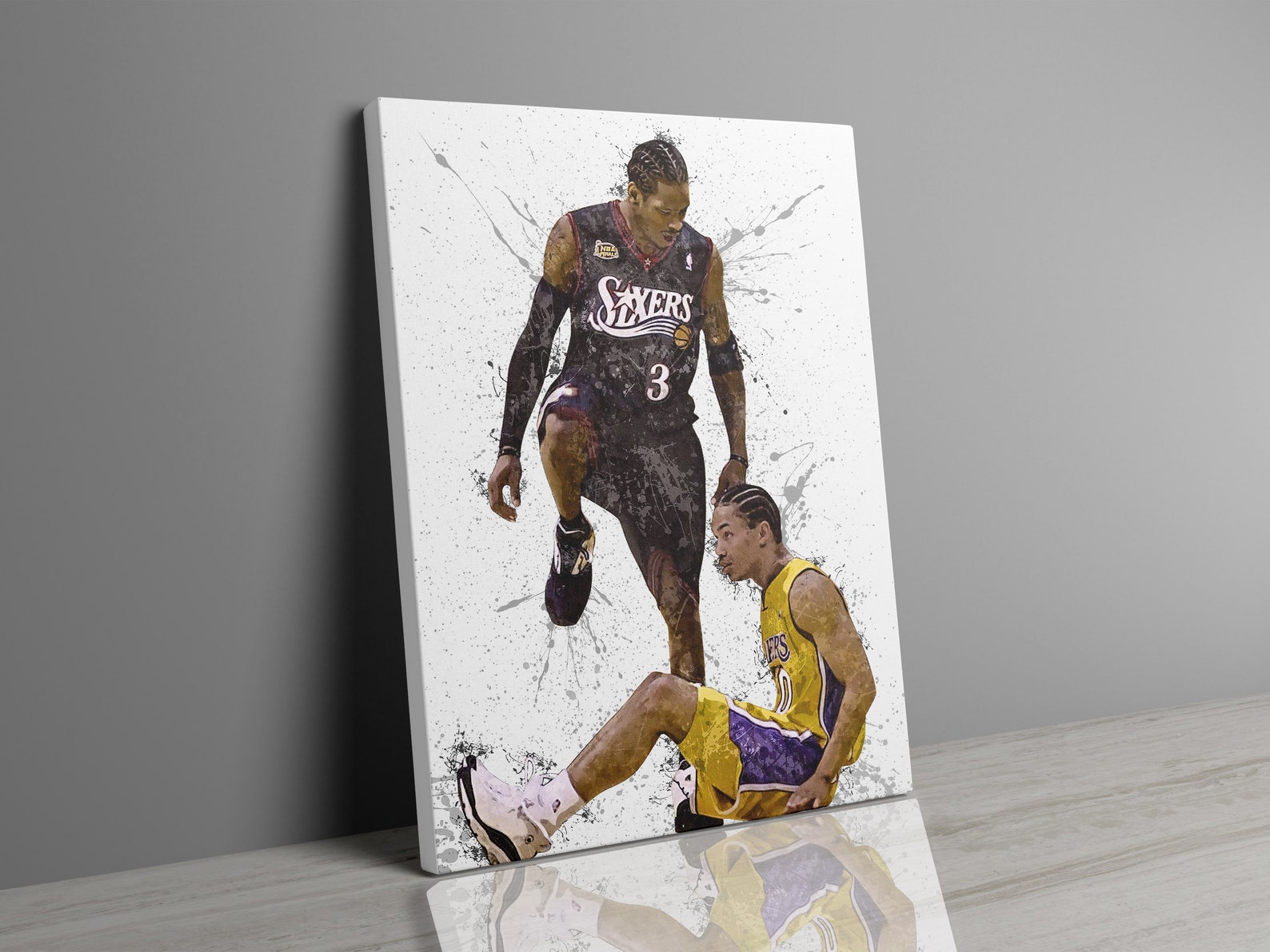 Allen Iverson Poster Philadelphia 76ers Steps Over Lue Wall | Etsy
