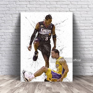 Allen Iverson Steps Over Lue Poster, Philadelphia 76ers, Canvas Wrap ...