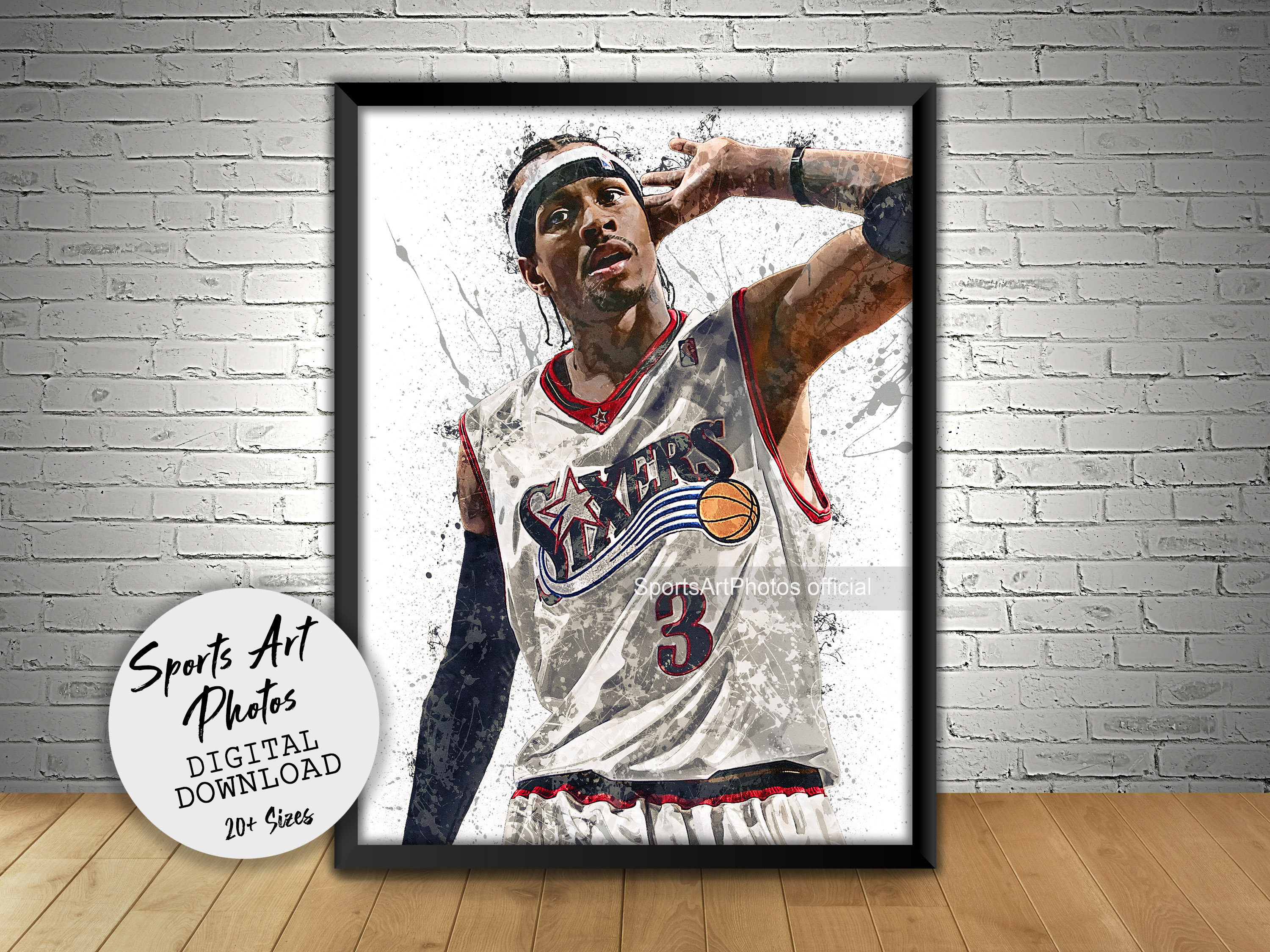Allen Iverson Poster Philadelphia 76ers Wall Art Printable - Etsy