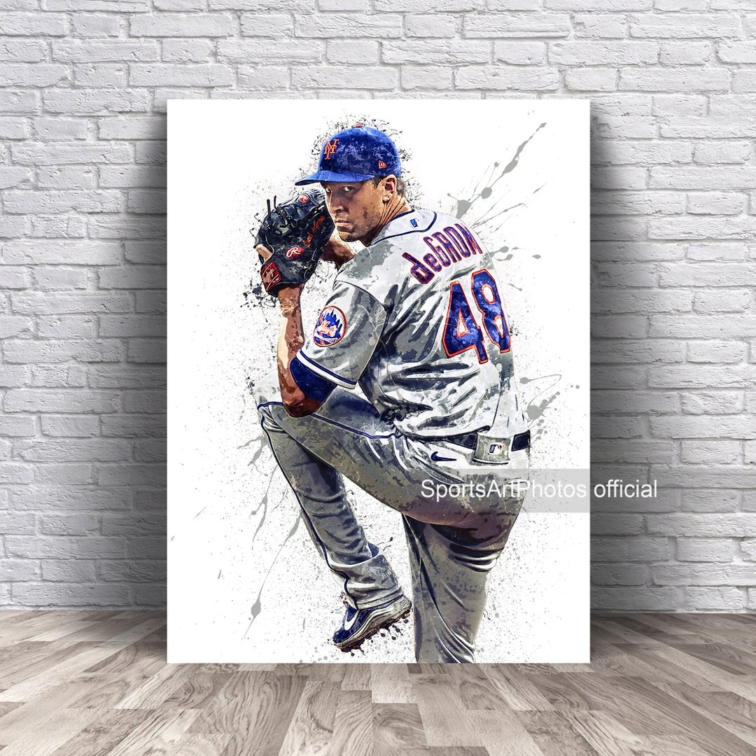 Jacob Degrom Poster, New York Mets, Canvas Wrap, Wall Art Print, Man ...