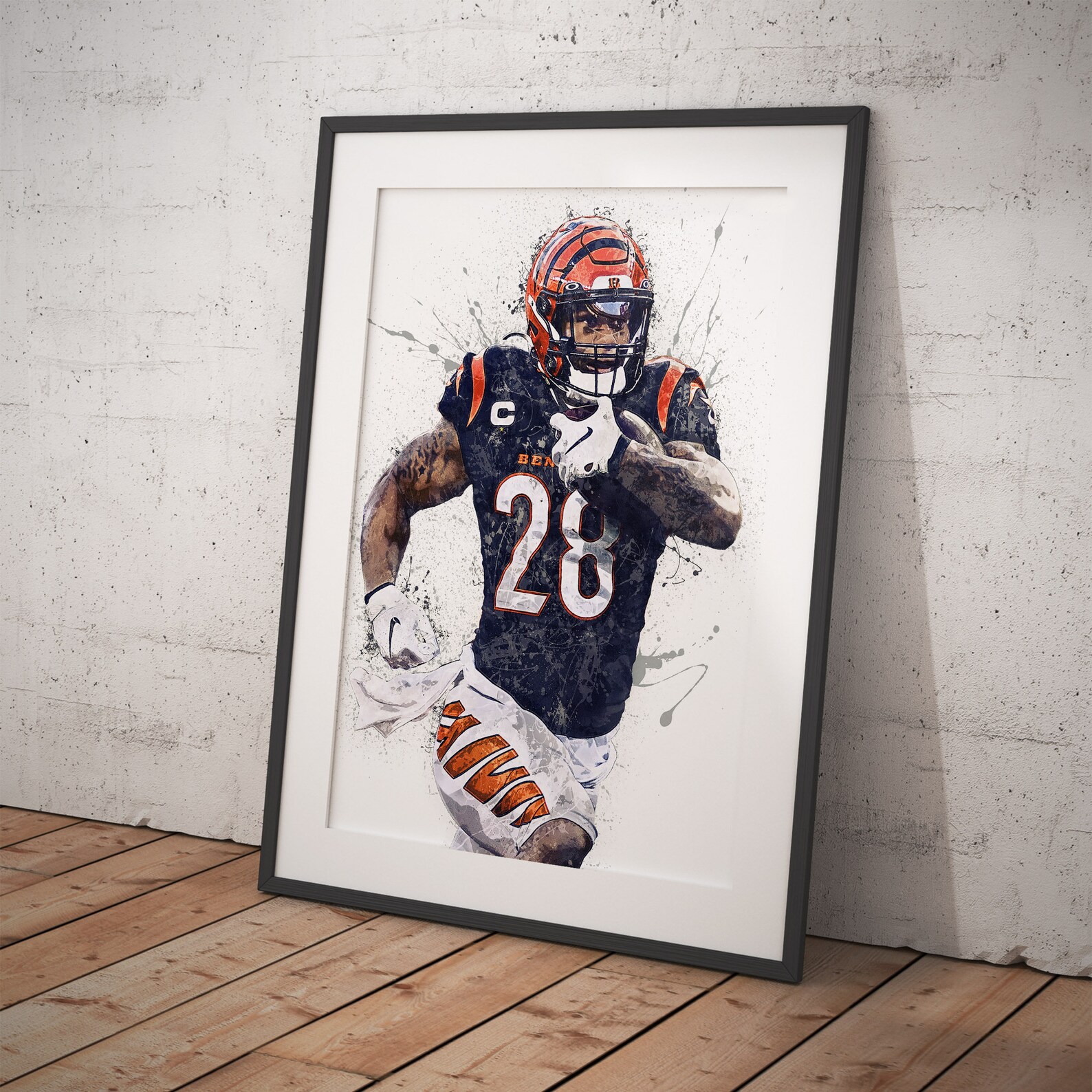 Joe Mixon Poster Cincinnati Bengals Wall Art Printable Kids - Etsy