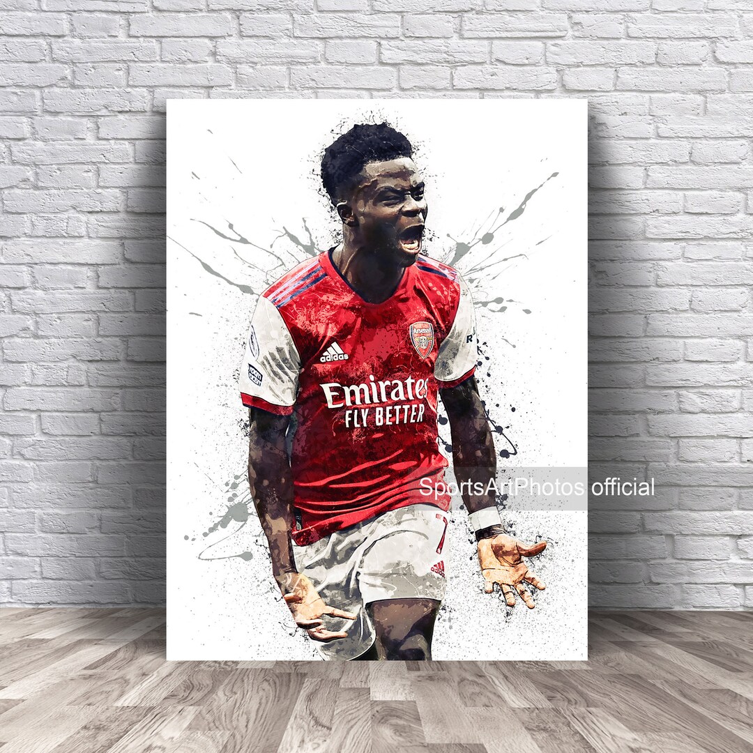 Bukayo Saka Poster Arsenal Canvas Wrap Wall Art Print - Etsy UK