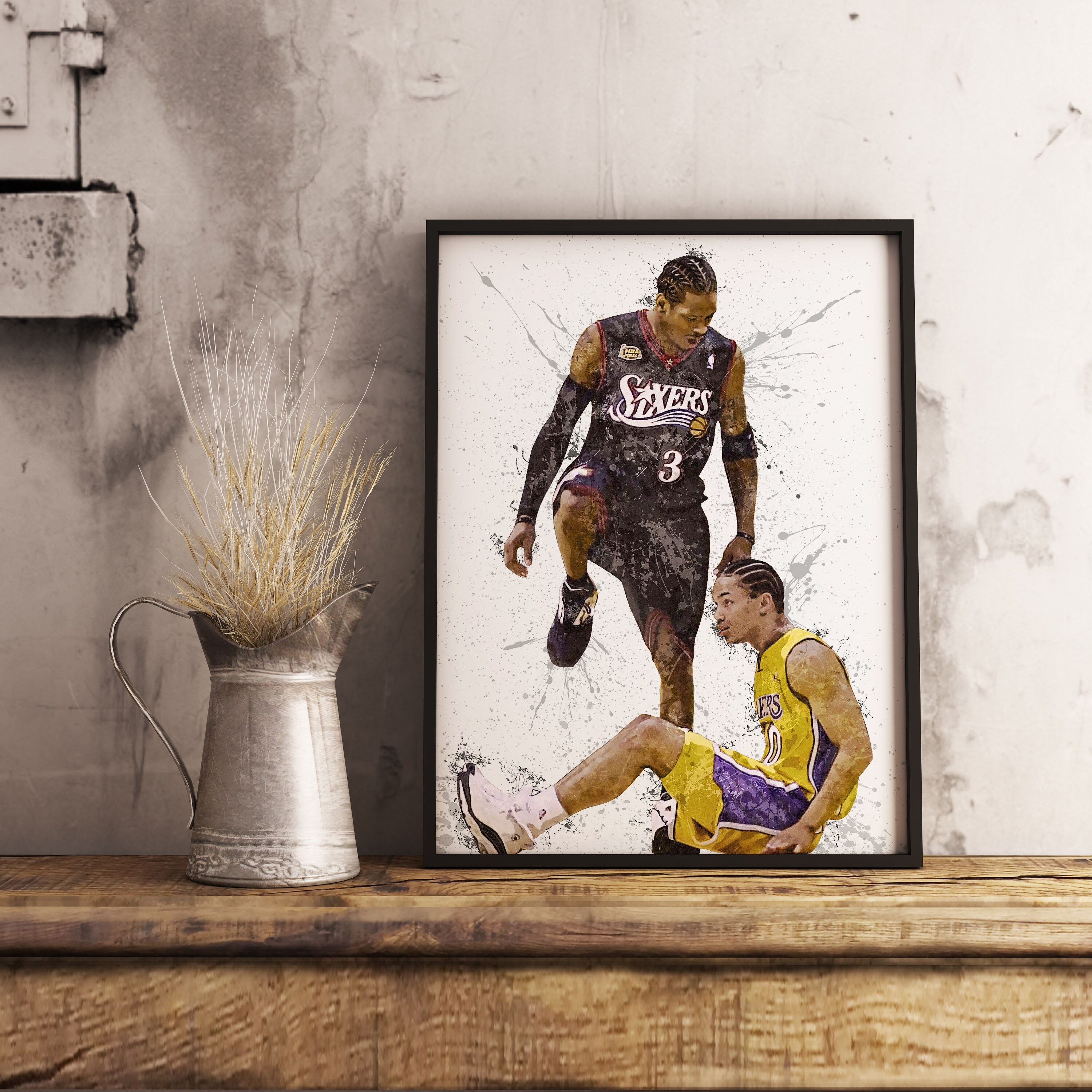 Allen Iverson Poster Philadelphia 76ers Steps Over Lue Wall - Etsy
