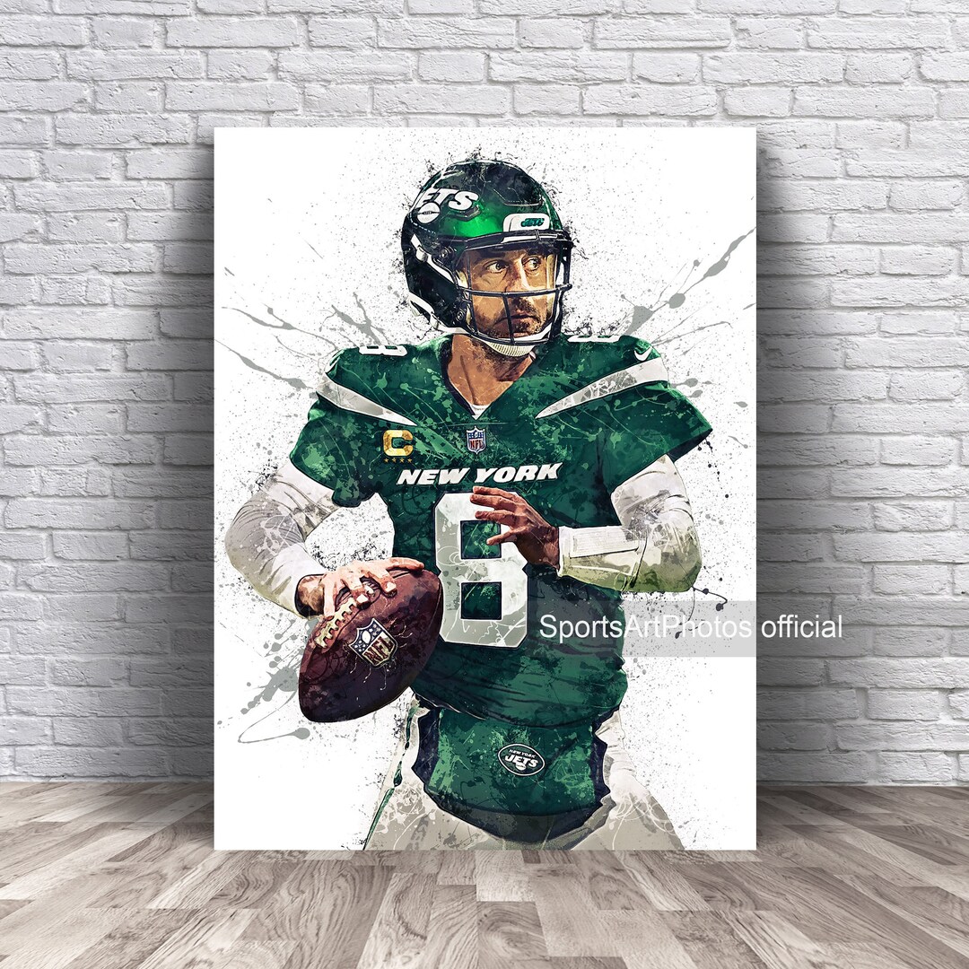 Aaron Rodgers Poster, New York Jets, Canvas Wrap, Wall Art Print, Kids ...