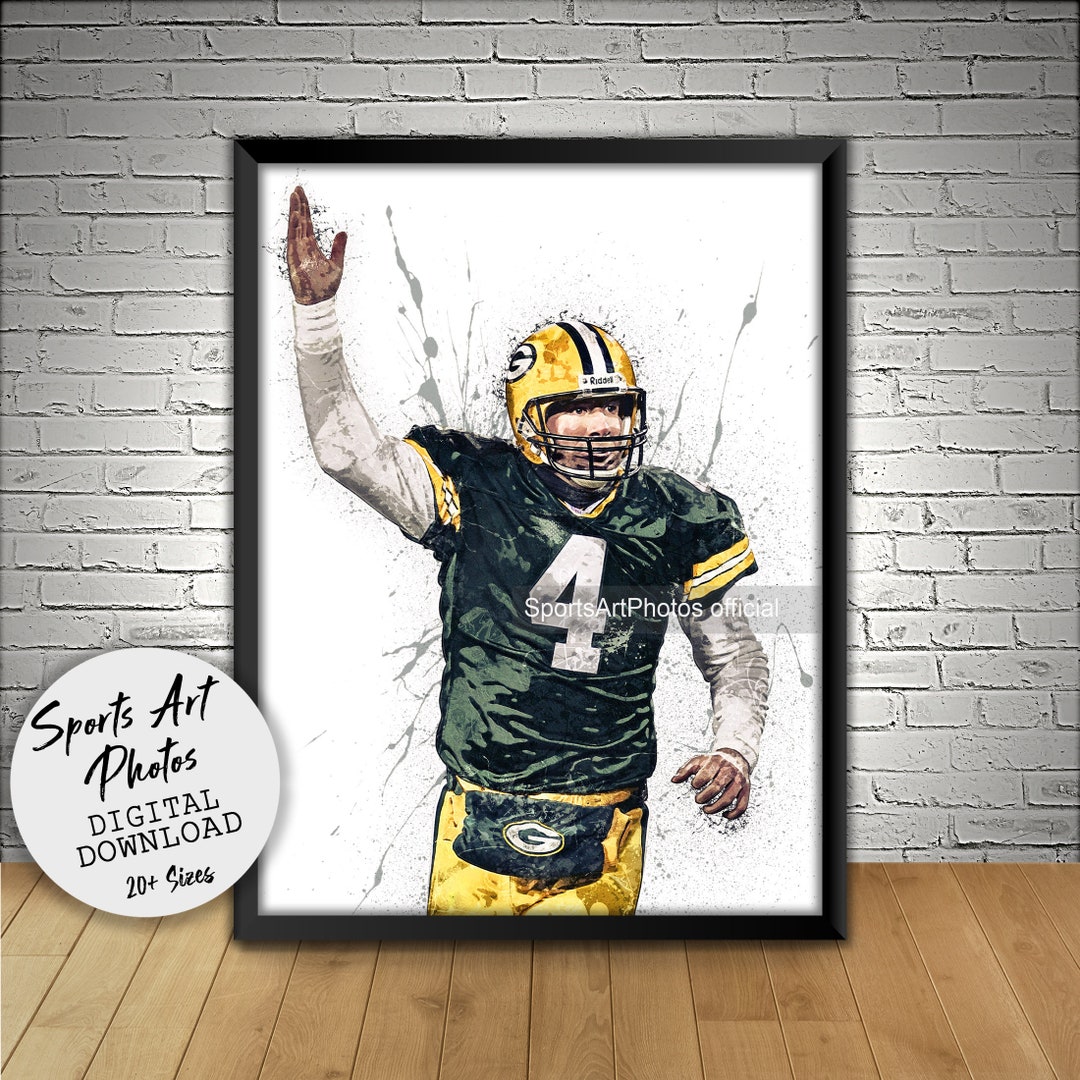 Brett Favre Poster, Green Bay Packers, Wall Art Printable, Man Cave ...