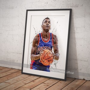 Isiah Thomas Poster, Detroit Pistons, Wall Art Printable, Digital ...