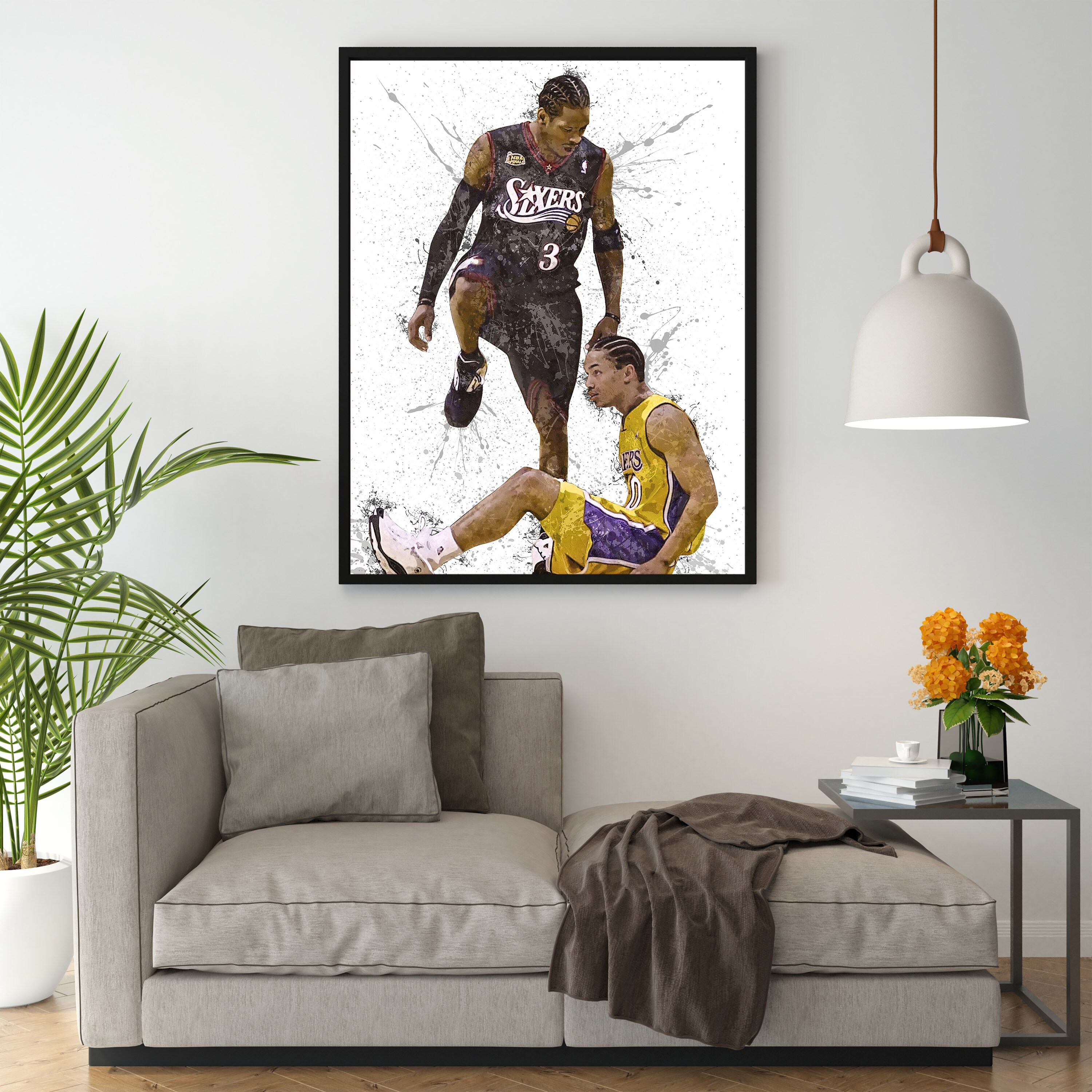 Allen Iverson Poster Philadelphia 76ers Steps Over Lue Wall | Etsy