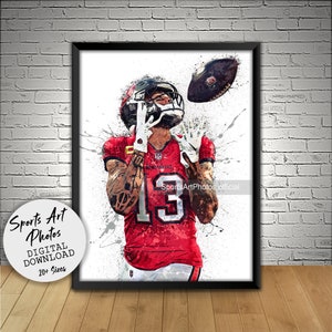 Mike Evans Poster, Tampa Bay Buccaneers, Wall Art Printable, Digital ...