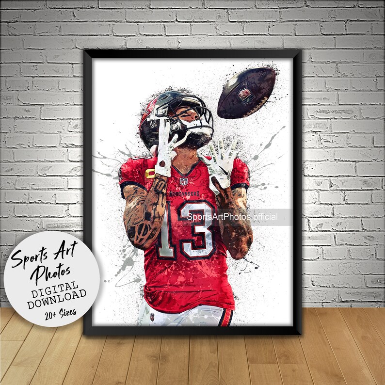 Mike Evans Poster Tampa Bay Buccaneers Wall Art Printable - Etsy
