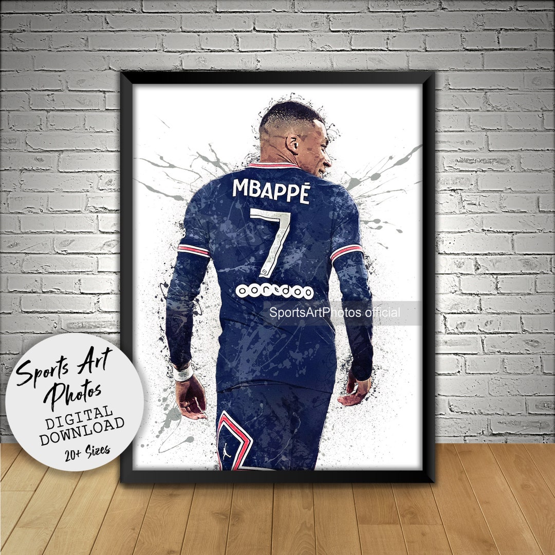 Kylian Mbappé Poster, PSG, Paris Saint Germain, Wall Art Printable ...