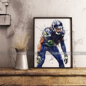 Richard Sherman Poster, Seattle Seahawks, Canvas Wrap, Wall Art Print ...